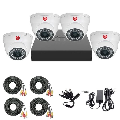 Complete surveillance system 4 analog cameras Guard View 2MP anti ...