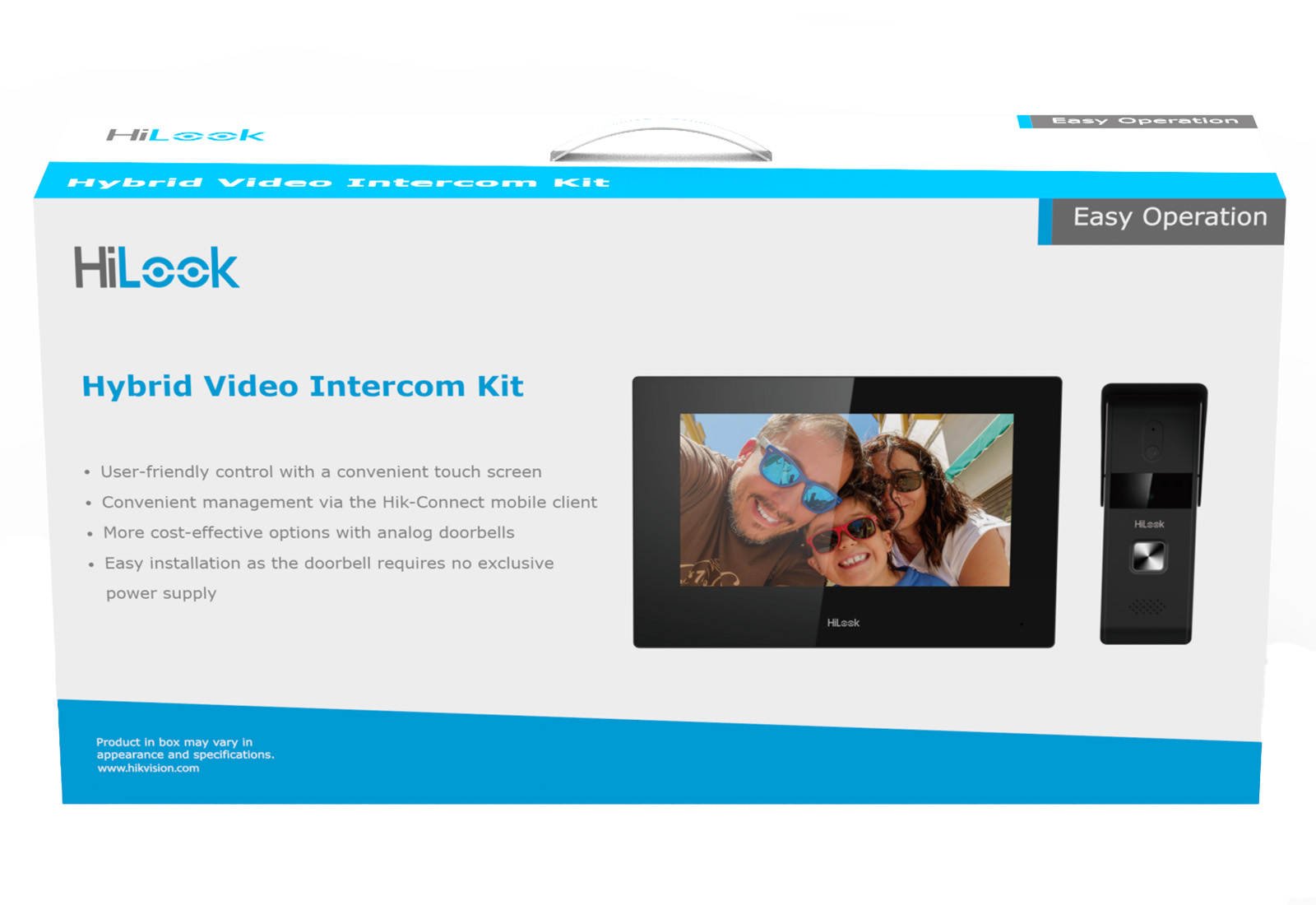 IP hybrid video intercom kit, 2MP, 1 family, Wi-Fi, PoE, touchscreen, 7 ...